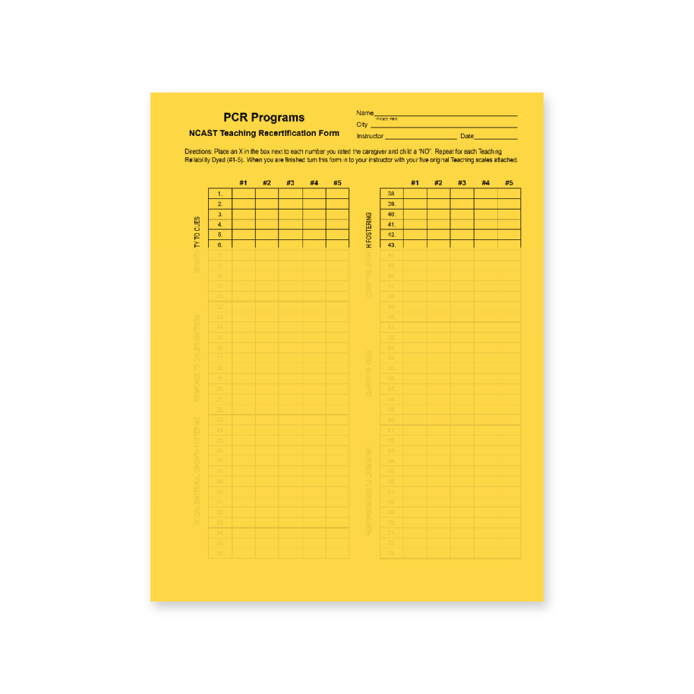 Recertification Form - Teaching - Parent-Child Relationship Programs
