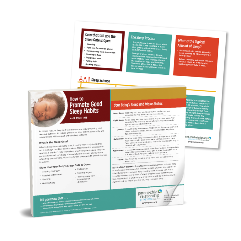 How to Promote Good Sleep Habits - Four to Twelve Months - Parent-Child ...